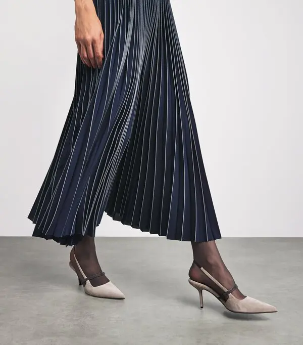 Fabiana Filippi Pleated Crêpe De Chine Maxi Skirt