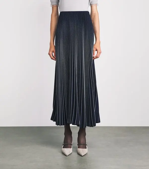 Fabiana Filippi Pleated Crêpe De Chine Maxi Skirt