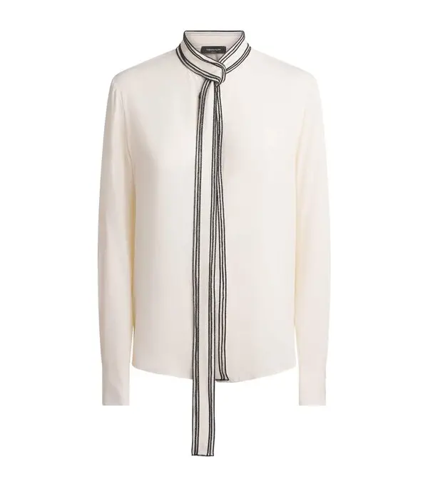 Fabiana Filippi Crêpe De Chine Bow-detail Shirt - Beige