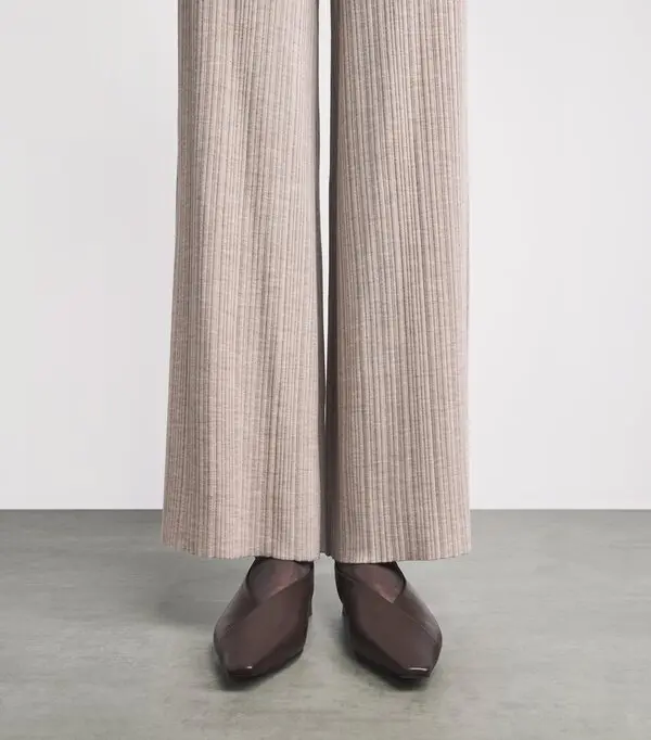 Agnona Cashmere Wool Silk Wide-leg Trousers