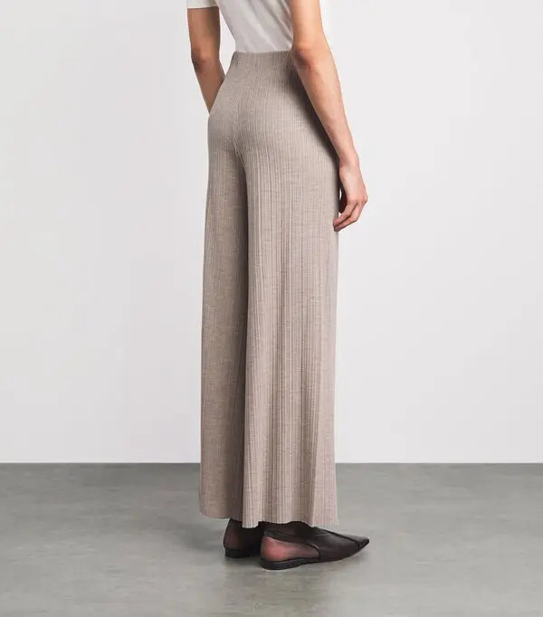 Agnona Cashmere Wool Silk Wide-leg Trousers