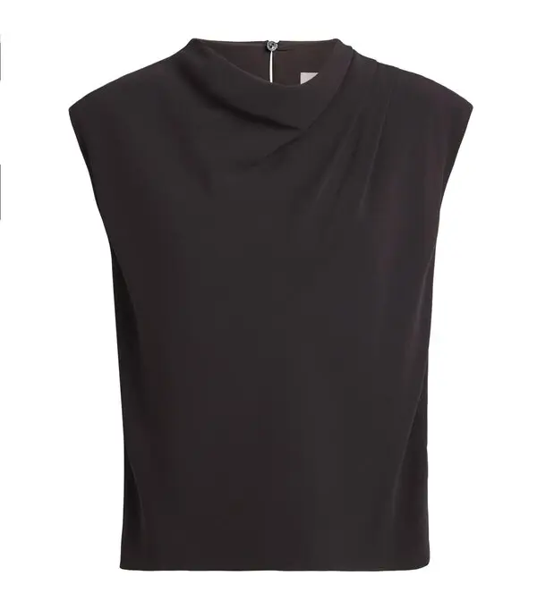 Agnona Sleeveless Draped Blouse - Brown