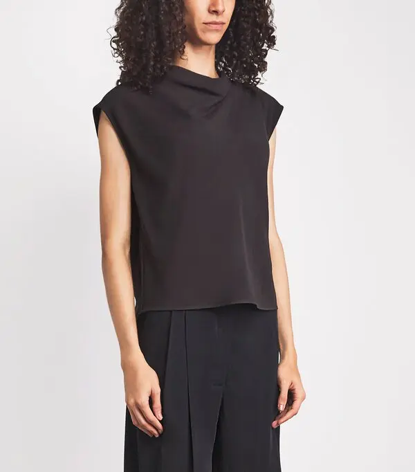 Agnona Sleeveless Draped Blouse