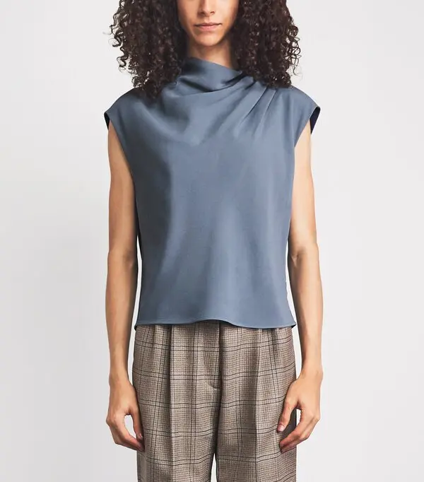 Agnona Sleeveless Draped Blouse