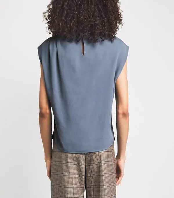Agnona Sleeveless Draped Blouse