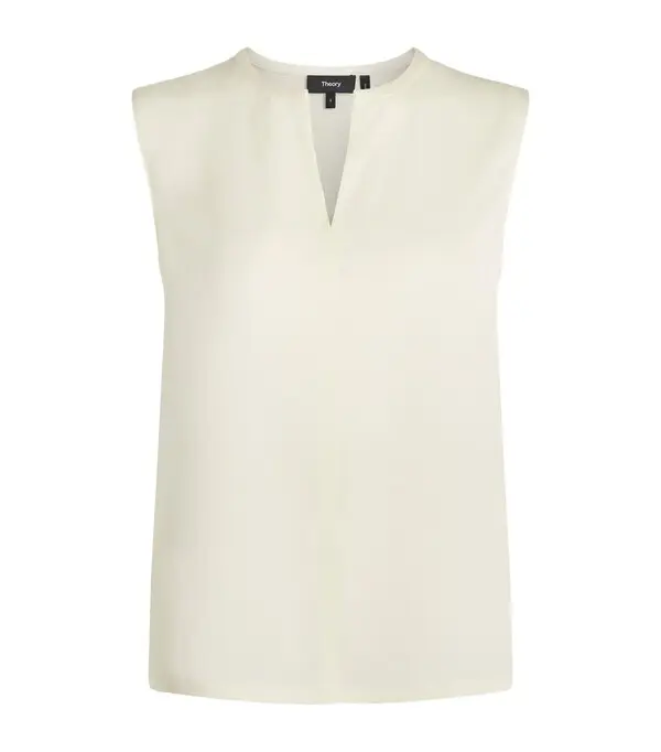 Theory Split-neck Shell Top - Ivory