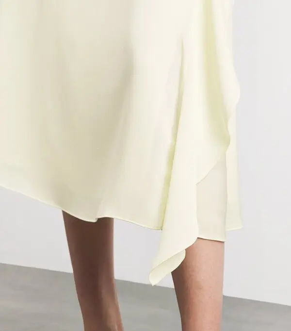 Theory Crushed Satin Draped Sarong Midi Skirt
