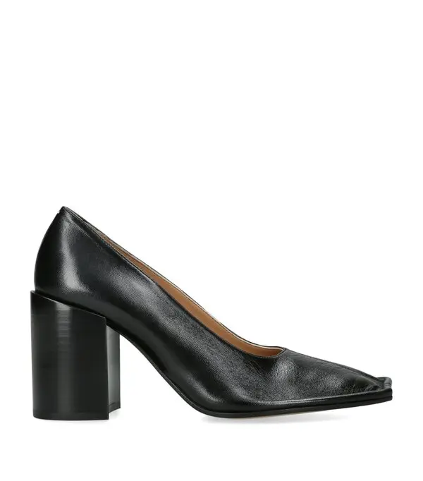 MAISON MARGIELA Leather Piped Heeled Pumps 85 - Black