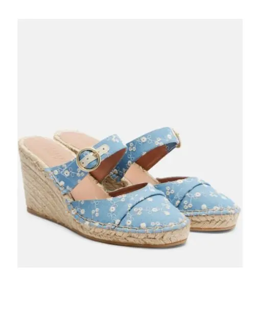 MALONE SOULIERS Farah Denim Espadrille Wedges