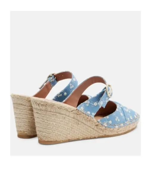 MALONE SOULIERS Farah Denim Espadrille Wedges