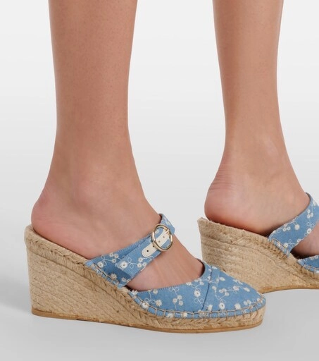 MALONE SOULIERS Farah Denim Espadrille Wedges