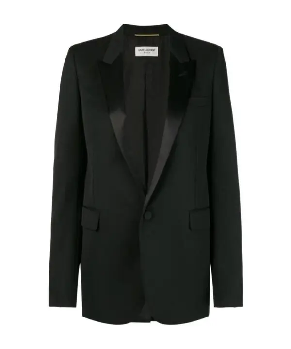 Saint Laurent Tube Tuxedo Jacket - Black