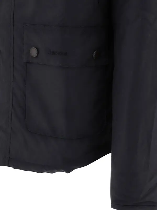Barbour Reelin Waxed Jacket - Navy Blue