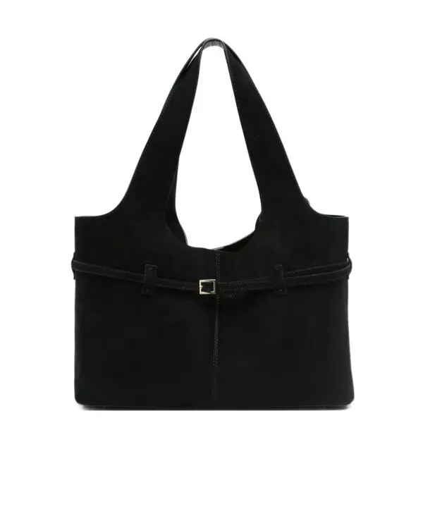 Manu Atelier Cambon Cabas Suede Tote Bag - Black