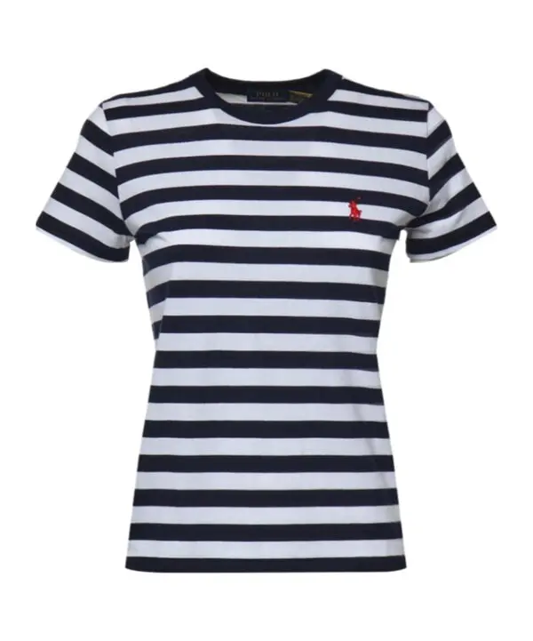 Polo Ralph Lauren Horizontal-stripe Logo-embroidered T-shirt - Navy