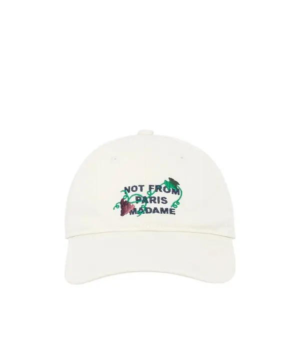 Drole De Monsieur Drôle De Vine Embroidered Slogan Cap - White