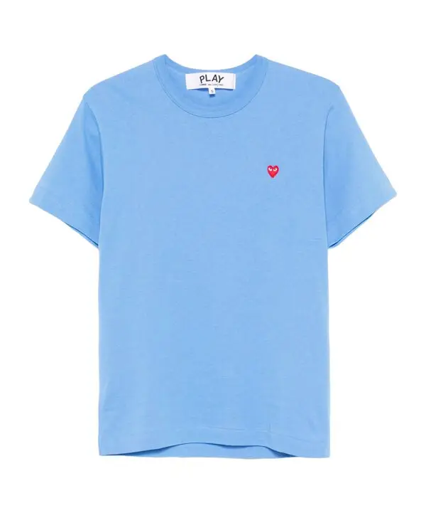 Play Comme Des Garcon Heart-patch Cotton T-shirt - Blue