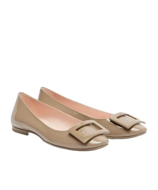 ROGER VIVIER Patent Leather Ballet Flats - Nude