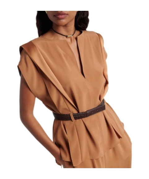 Max Mara Belted Crêpe Top