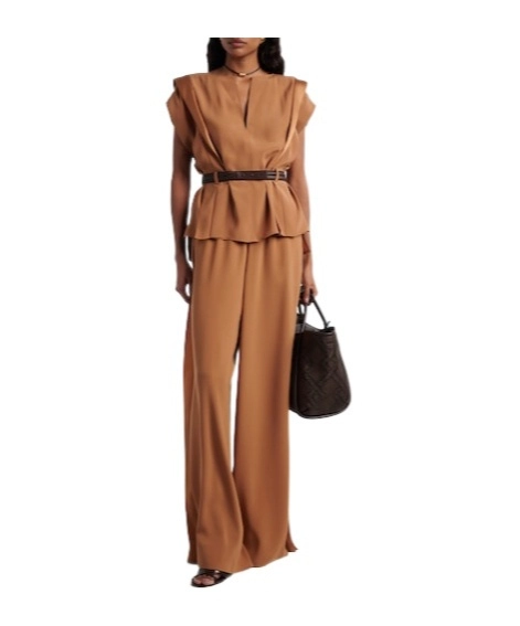 Max Mara Belted Crêpe Top