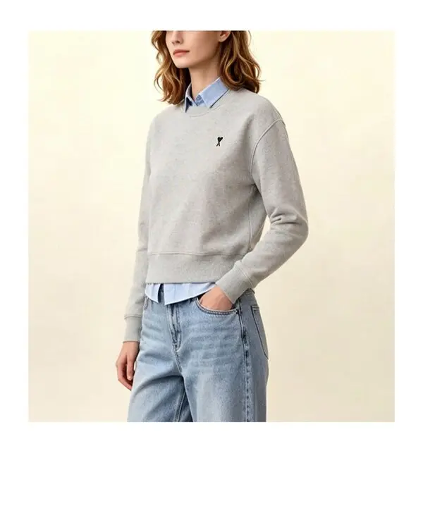 AMI Paris Crewneck Sweatshirt With Embroidered Logo