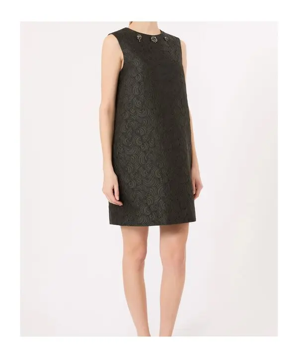 Max Mara Stmvicolo Crewneck Poplin Mini Dress