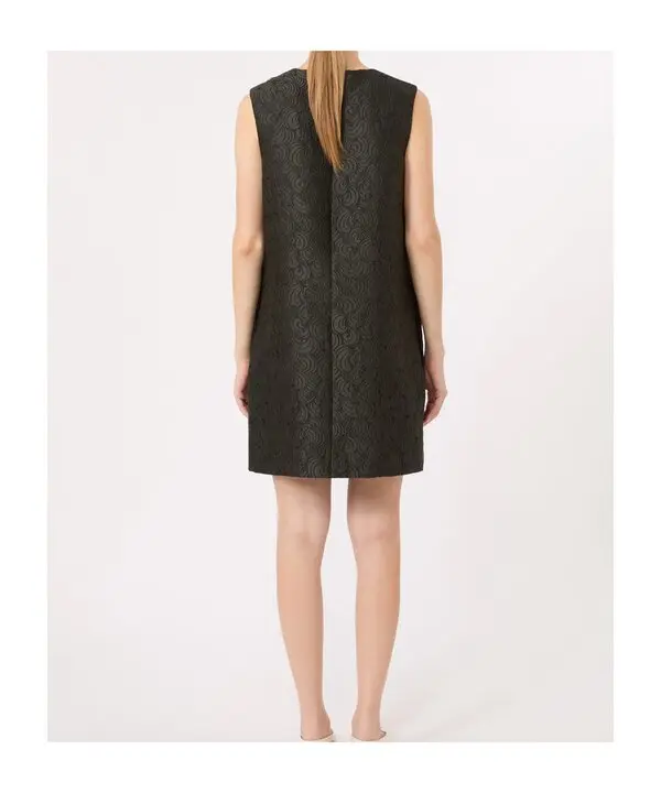Max Mara Stmvicolo Crewneck Poplin Mini Dress