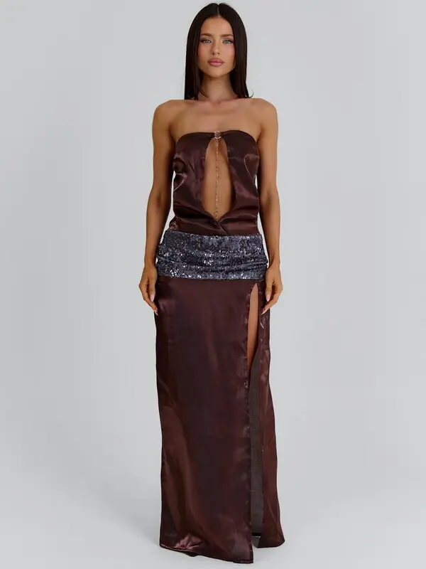 OUTCAST Lezeth Maxi Dress Brown