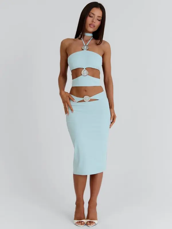OUTCAST Zaniah Midi Skirt Mint