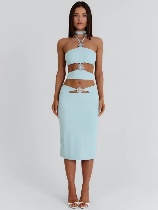 OUTCAST Zaniah Midi Skirt Mint