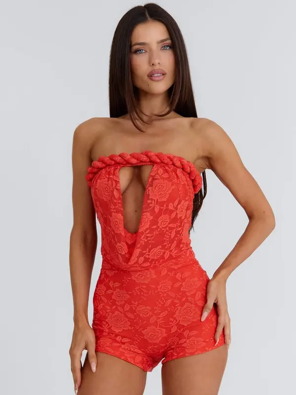 OUTCAST Jaylee Playsuit Coral