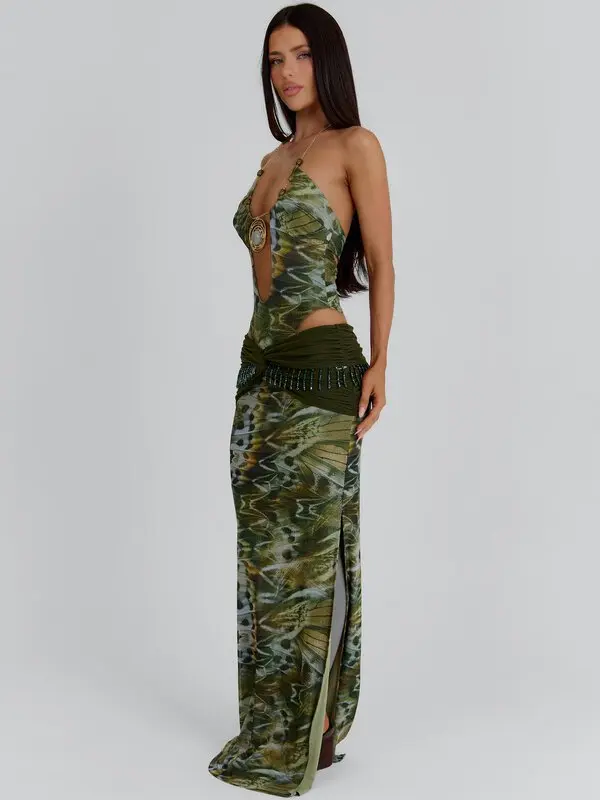 OUTCAST Clarisse Maxi Skirt Ecru Wings
