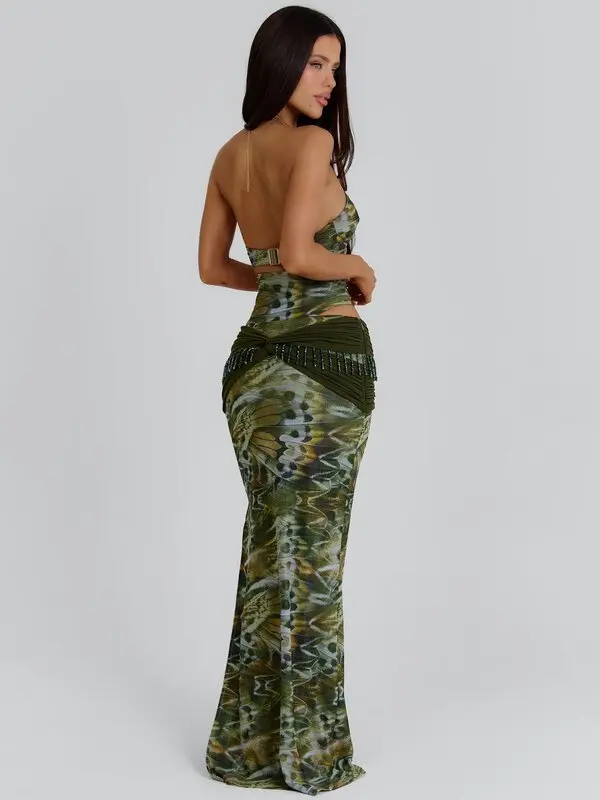 OUTCAST Clarisse Maxi Skirt Ecru Wings