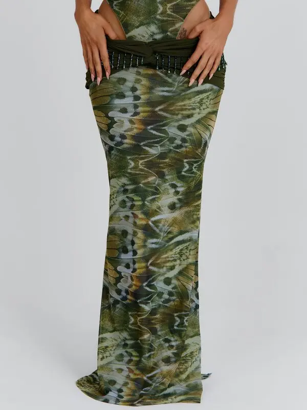 OUTCAST Clarisse Maxi Skirt Ecru Wings