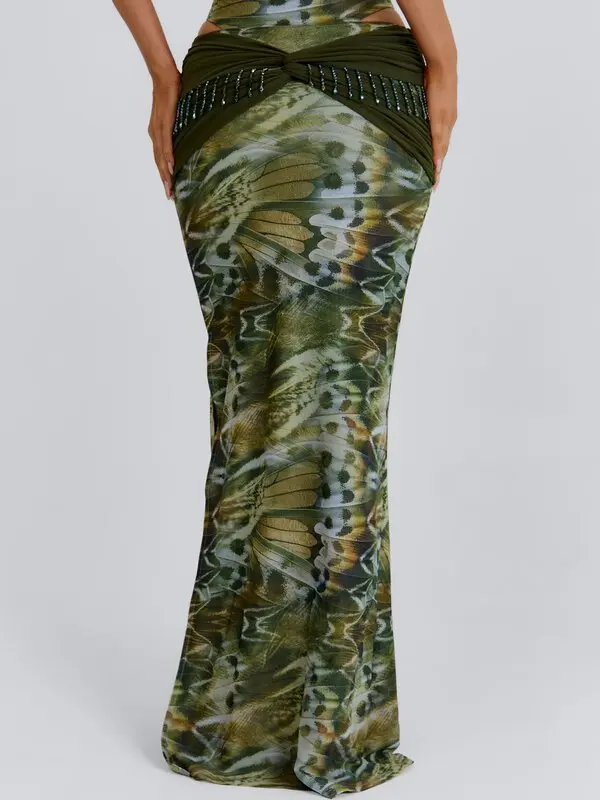 OUTCAST Clarisse Maxi Skirt Ecru Wings