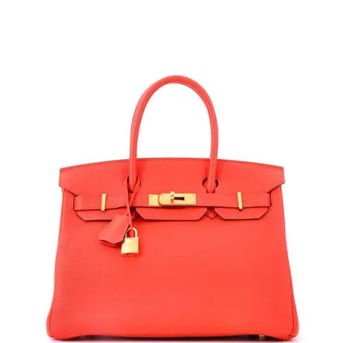 Hermès Birkin Handbag Orange Togo With Gold Hardware 30 - Red