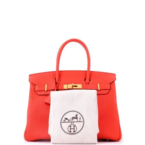 Hermès Birkin Handbag Orange Togo With Gold Hardware 30 - Red