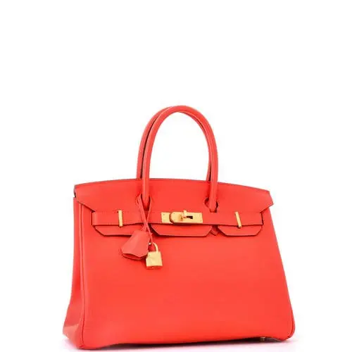 Hermès Birkin Handbag Orange Togo With Gold Hardware 30 - Red