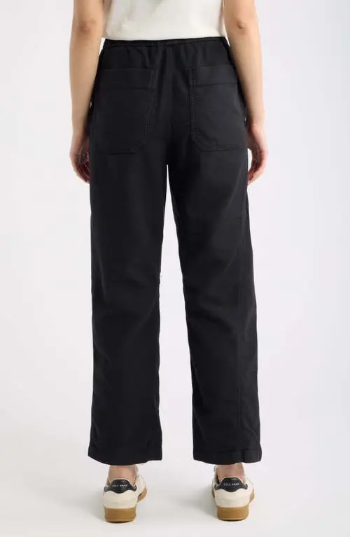 Marine Layer Pull-on Barrel Leg Twill Pants - Black