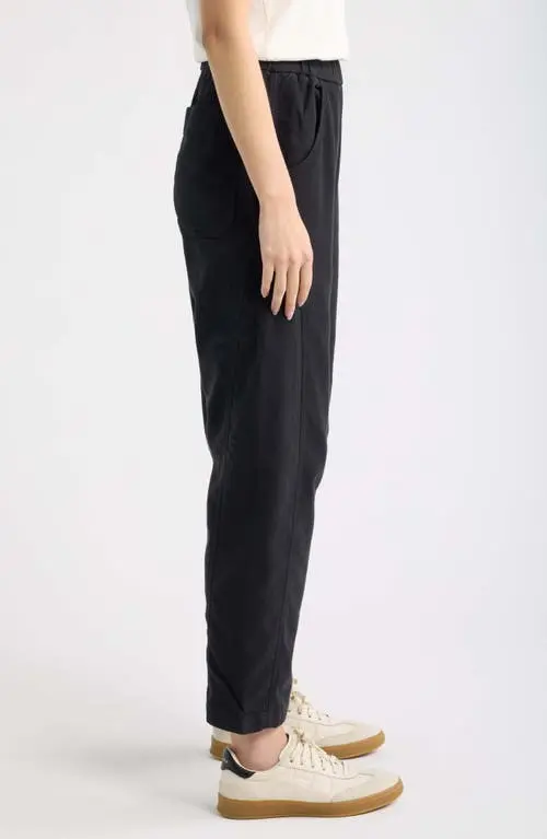 Marine Layer Pull-on Barrel Leg Twill Pants - Black