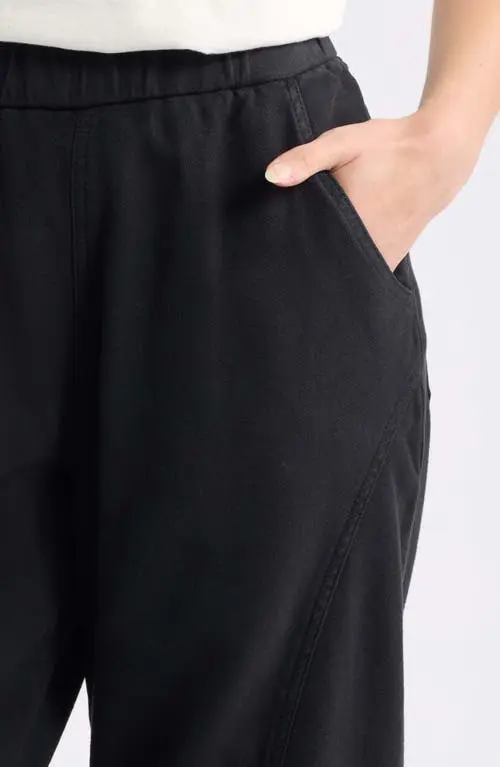 Marine Layer Pull-on Barrel Leg Twill Pants - Black