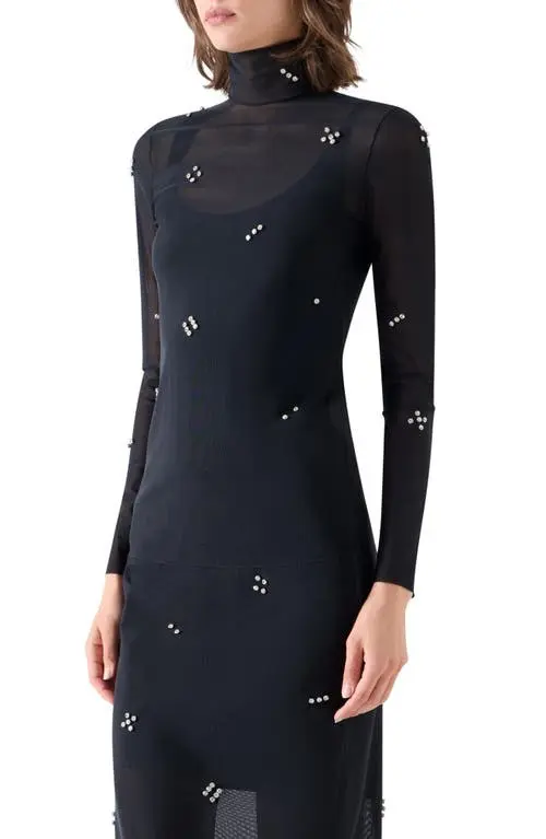 Akris Diamond Dice Mesh Top