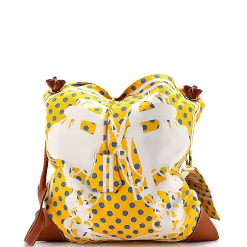 Hermès Silky City Bag Printed Silk And Leather Pm - Yellow