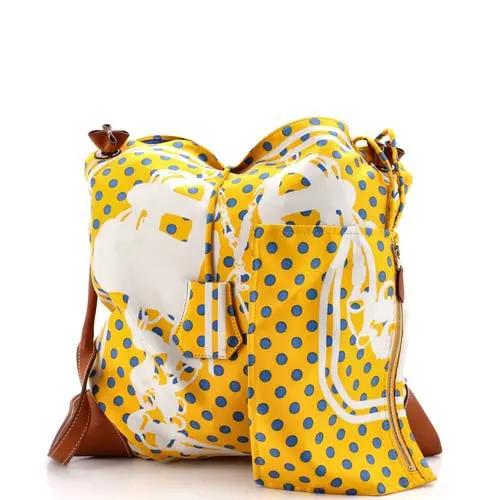 Hermès Silky City Bag Printed Silk And Leather Pm - Yellow