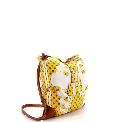 Hermès Silky City Bag Printed Silk And Leather Pm - Yellow