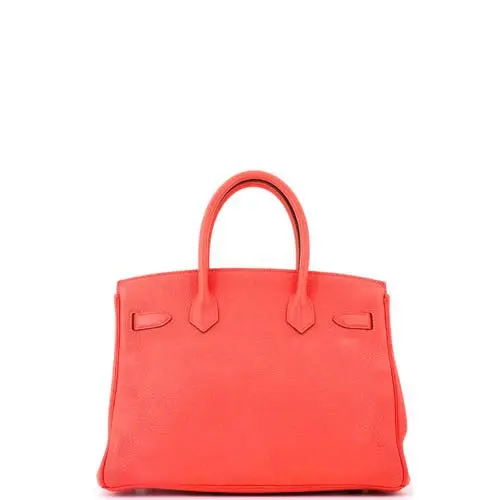 Hermès Birkin Handbag Clemence With Gold Hardware 30 - Red