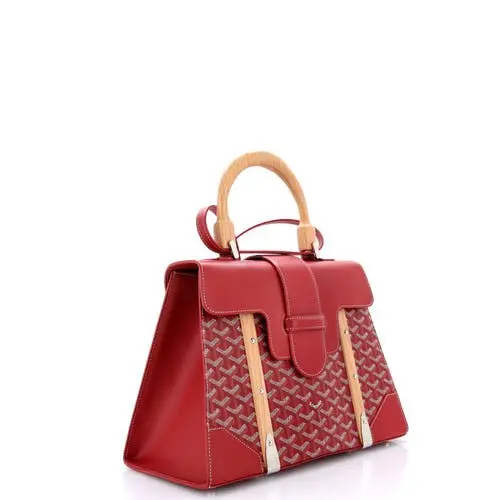 Goyard Saigon Top Handle Bag Coated Canvas With Leather Mm