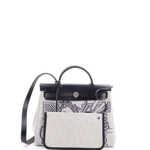 Hermès Herbag Zip Pegase Pop Toile And Leather 31 - Black