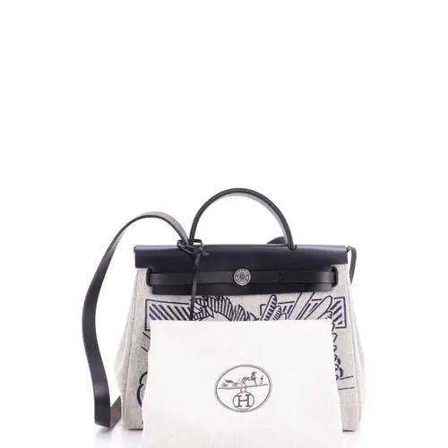 Hermès Herbag Zip Pegase Pop Toile And Leather 31 - Black