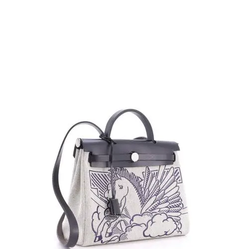 Hermès Herbag Zip Pegase Pop Toile And Leather 31 - Black